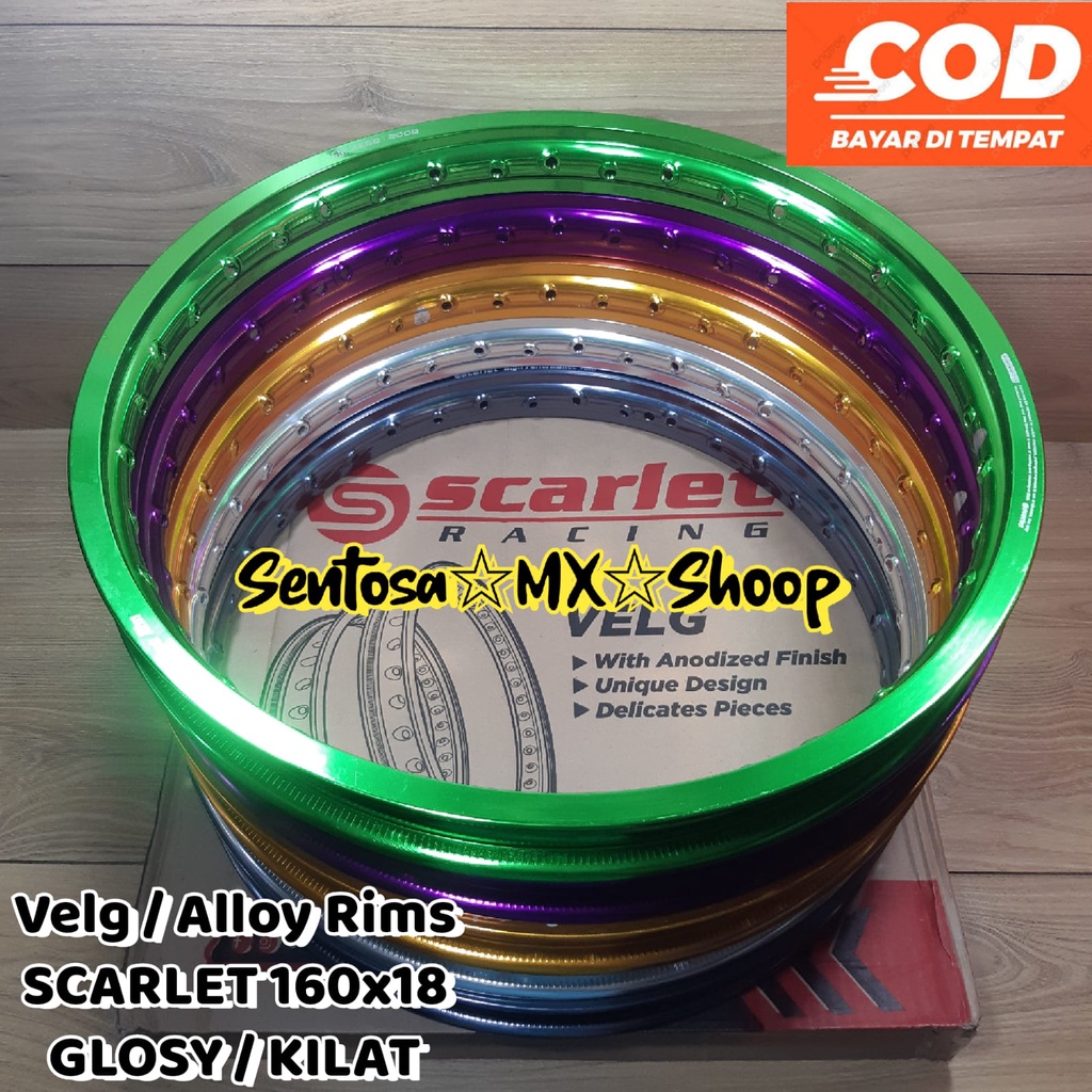 Jual VELG / ALLOY RIMS SCARLET RACING 160 RING 18 GLOSY KILAT ( harga ...
