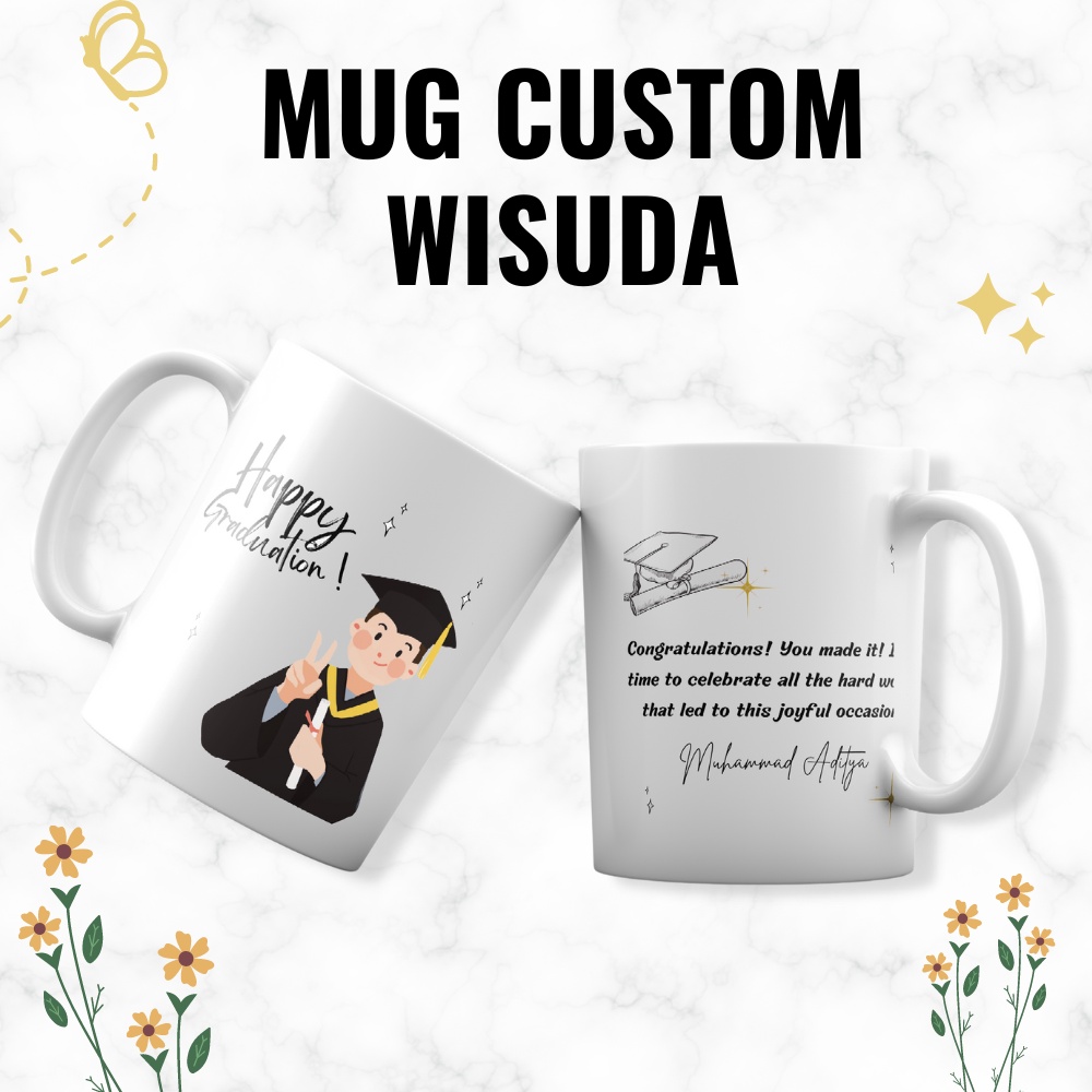 Jual Mug Custom Wisuda Nama Logo Kado Hadiah Wisuda Gift Graduation ...
