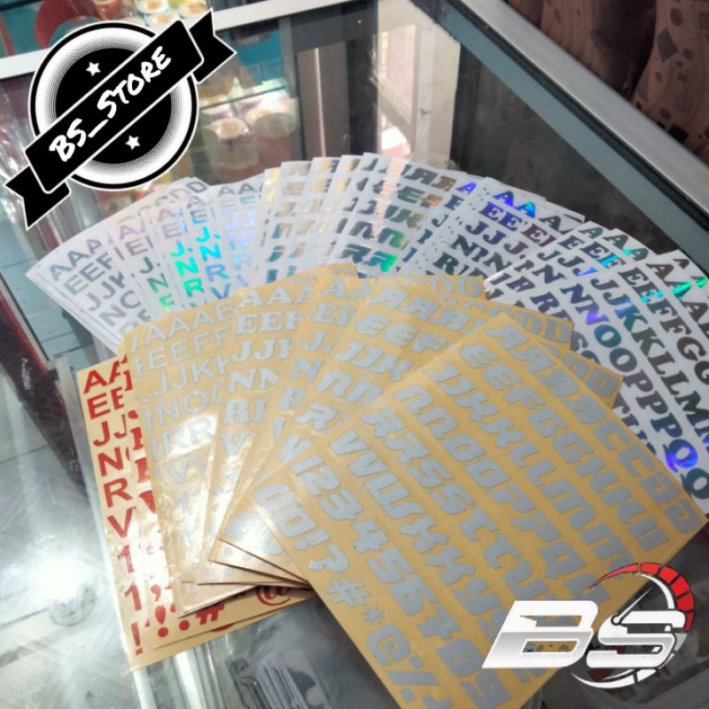 Jual Sticker Alfabet Nomor Huruf CUTTING ANGKA ABJAD VARIASI 1CM ...