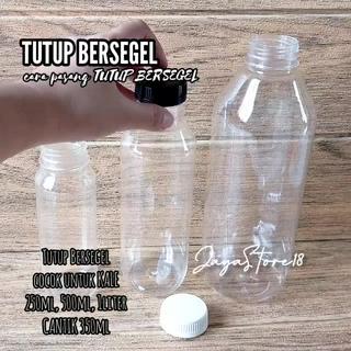 Jual 20PCS TUTUP BOTOL PLASTIK BERSEGEL CANTIK 350ML DAN KALE 250ML ...