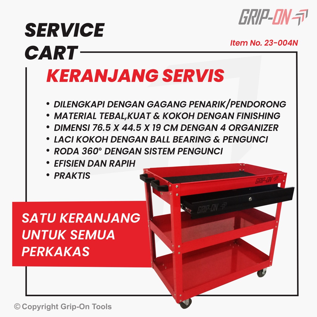 Jual GRIP-ON SERVICE CART / TROLLEY SERVIS DENGAN LACI DAN KUNCI ...