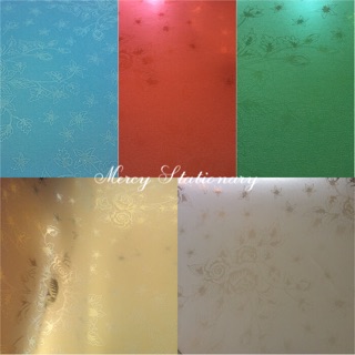 Jual 10 Lembar - Kertas Kilap kertas Metalik Motif Embos Bunga Kertas ...