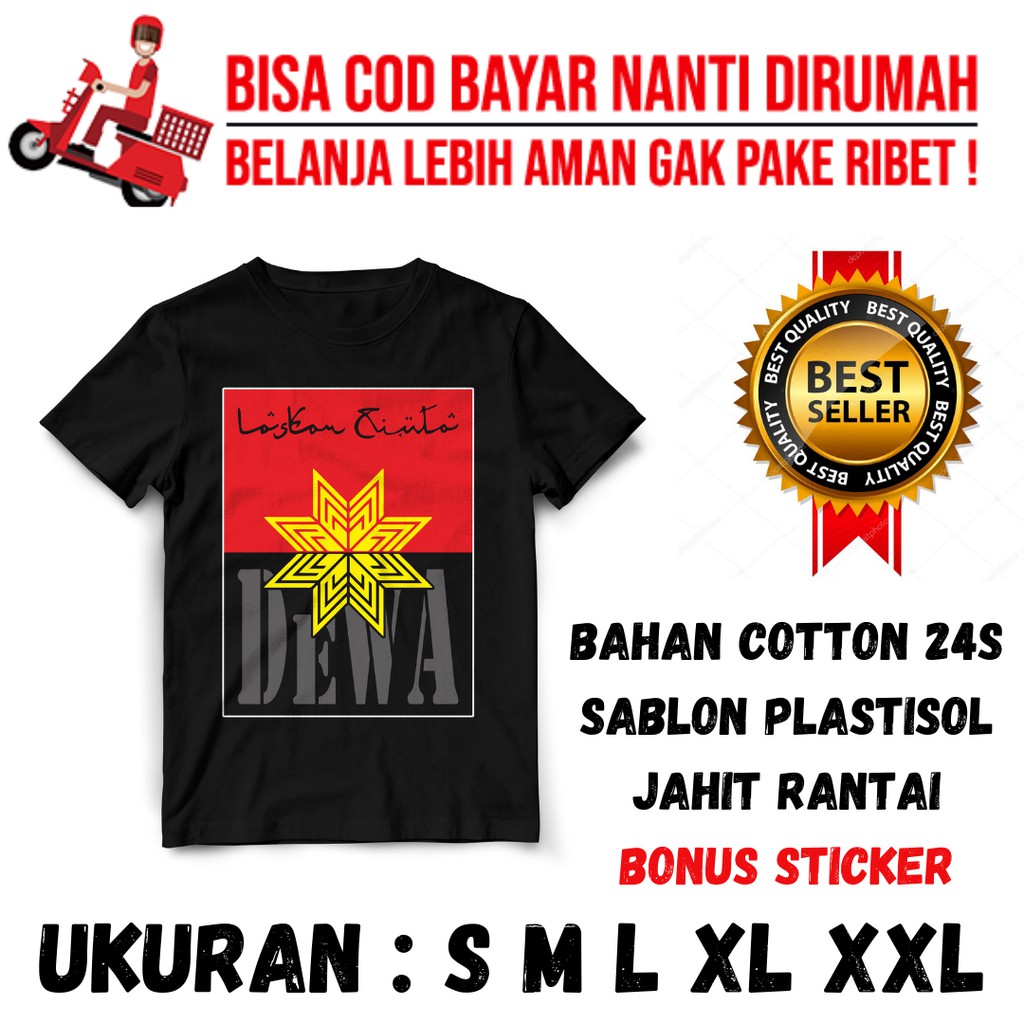 Jual Kaos Band Dewa 19 Laskar Cinta + Bonus Sticker | Shopee Indonesia
