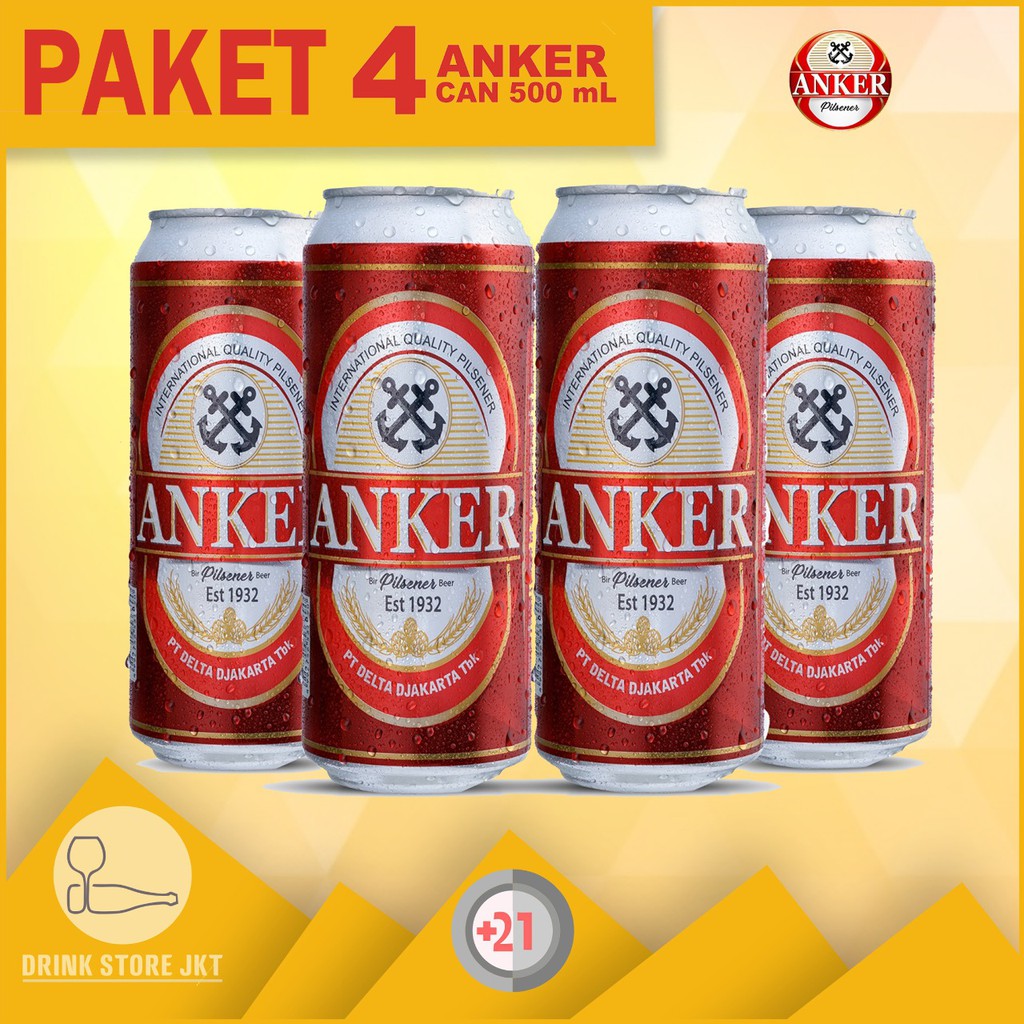 Jual Paket Hemat - Anker Bir - 4 Kaleng [500 mL] | Shopee Indonesia