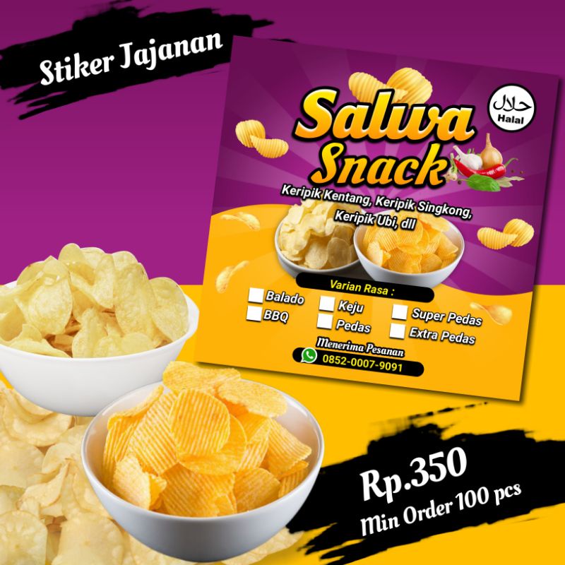 Jual ( Minimal Order 100 pcs ) Stiker Label Kemasan Stiker Jajanan ...