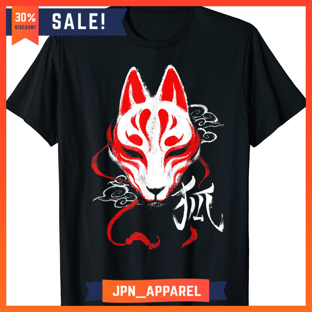 Jual Kaos Baju Premium Anime Japanese Kitsune Mask Spirit Fox T-Shirt ...
