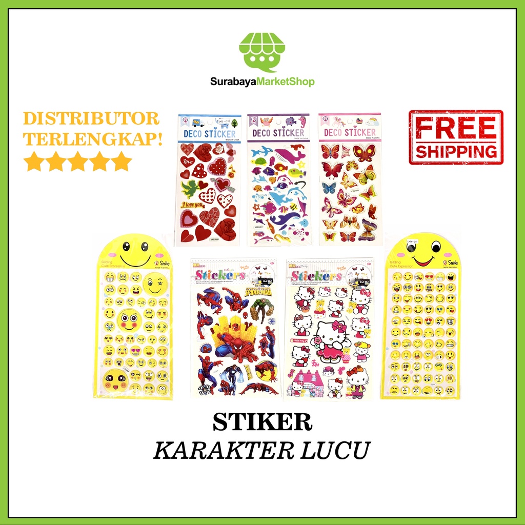 Jual Sticker Anak Lucu Karakter - Buku Stiker Mainan Edukasi Timbul ...