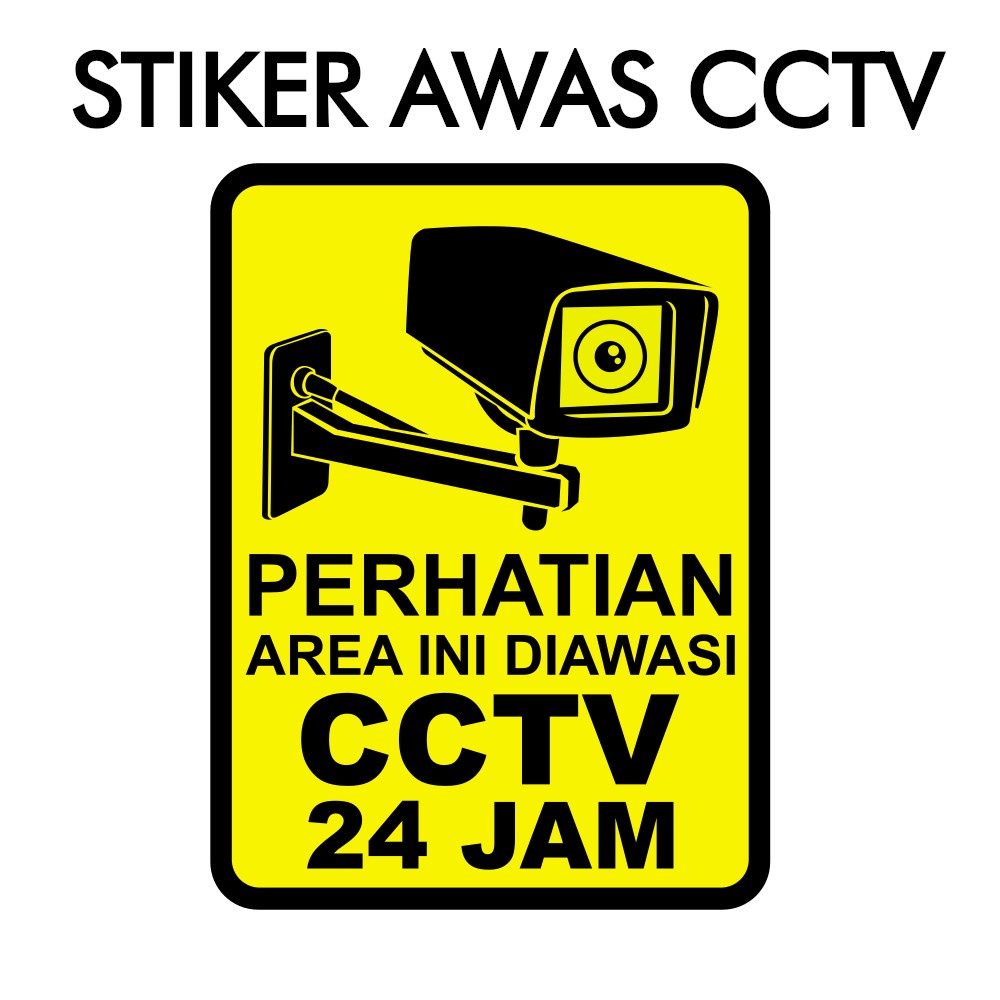 Jual Stiker AWAS CCTV Sticker CCTV 24 Jam Indonesia|Shopee Indonesia