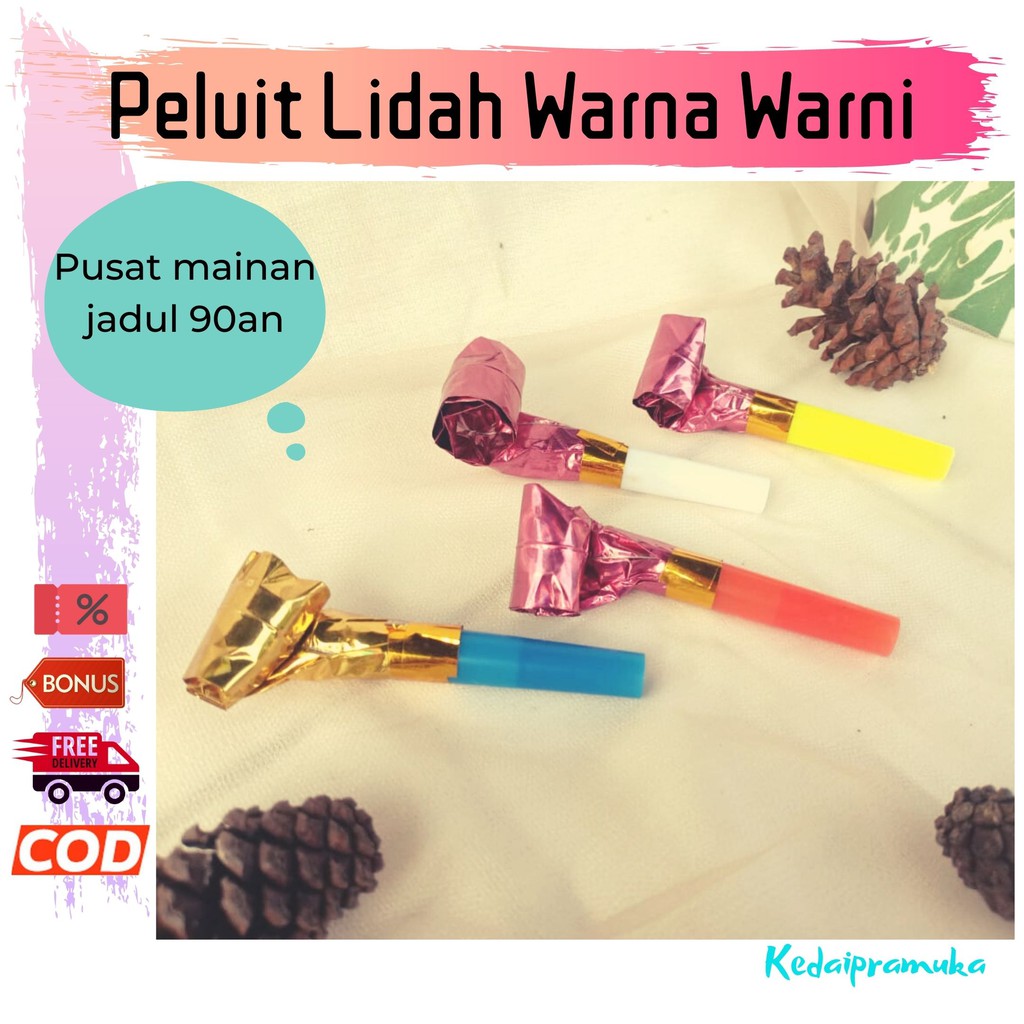 Jual Terompet Ulang Tahun / Mainan Tiup Anak / Peluit Lidah Warna Warni ...