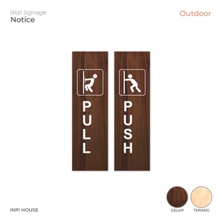 Jual sticker push pull pintu - signage wall sticker pintu push pull ...