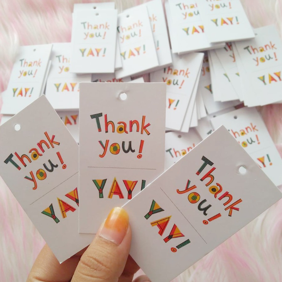 Jual Thank You Card ISI 100pcs / Thanks Card /Ucapan Terima Kasih ...