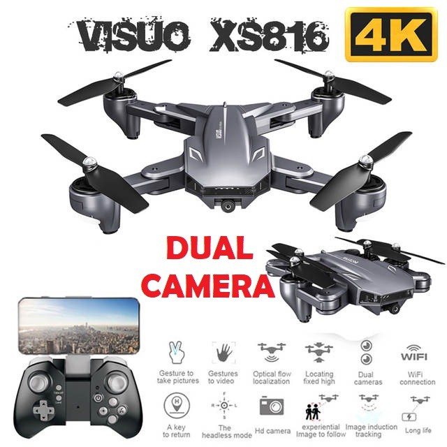 Jual Drone Visuo XS816 Dual Camera 4K Drone Visuo Fly 20min Optical ...