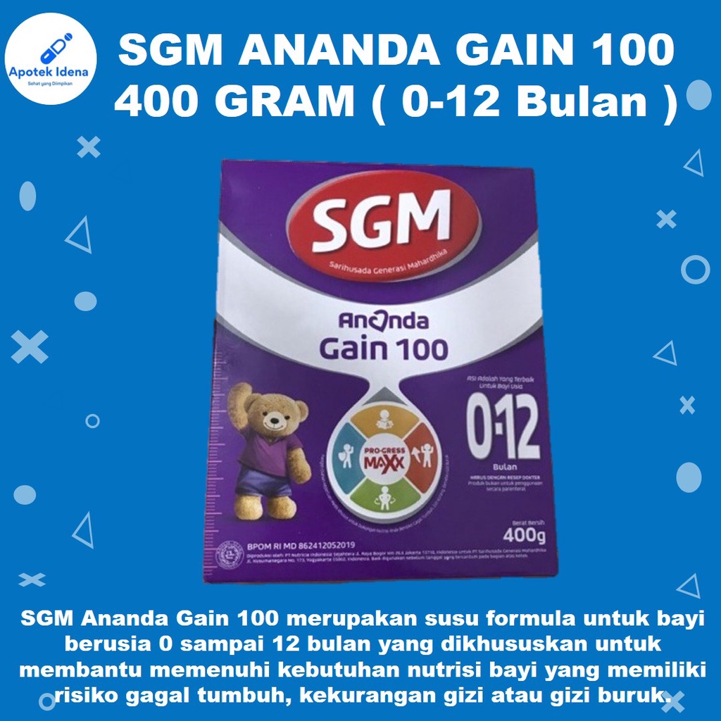 Jual SGM ANANDA GAIN 100 400 GRAM Rasa Vanila Susu Formula Masa ...