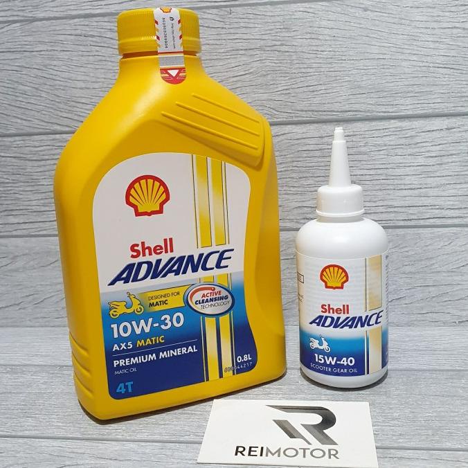 Jual PAKET OLI MATIC SHELL ADVANCE AX5 SCOOTER 0,8 + OLI GARDAN SHELL ...