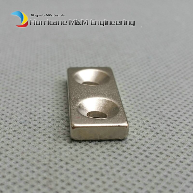 Jual NdFeB Fix Magnet 28x12x4 mm with 2 M5 Screw Countersunk Hole Block ...