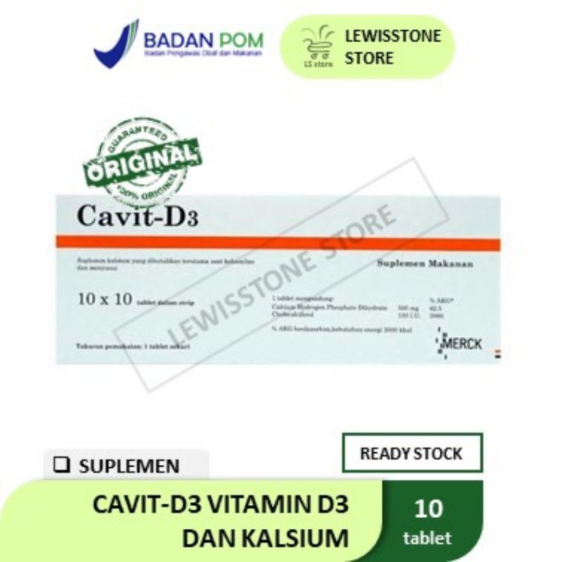 Jual Cavit D3 strip 10 Tablet (1 strip) / Vitamin D3 133 IU / Suplemen ...