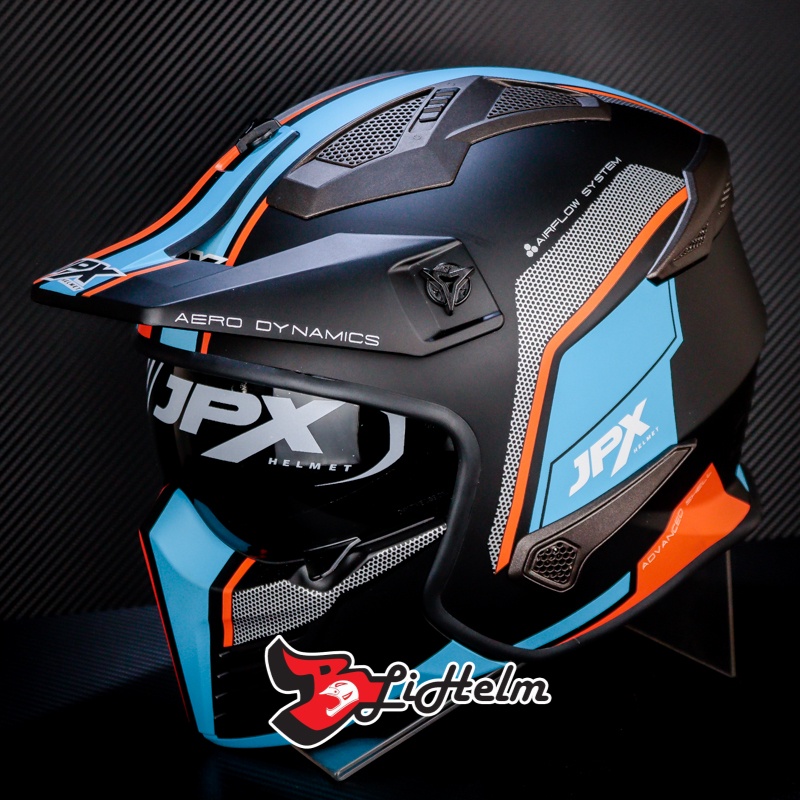 Jual HELM JPX MX726R MX 01 | BLACK DOFF ORANGE | MX726 R CROSSOVER MX ...