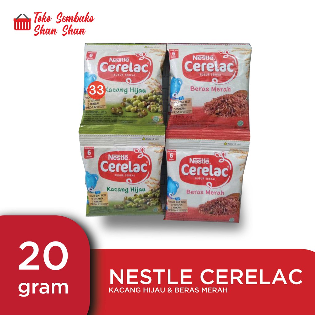Jual NESTLE CERELAC BERAS MERAH DAN KACANG HIJAU SACHET 20 GR MURAH ...