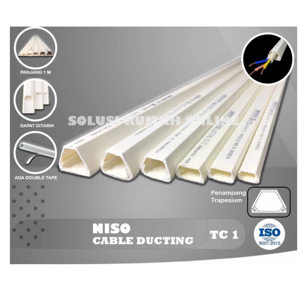 Jual Kabel Duct TC1 Niso Putih / Cable Duct / Kabel Protektor Niso TC 1 ...