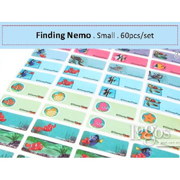 Jual Ini Finding Nemo Small. Label Nama Clown Fish Dory Blue Sea Ocean ...