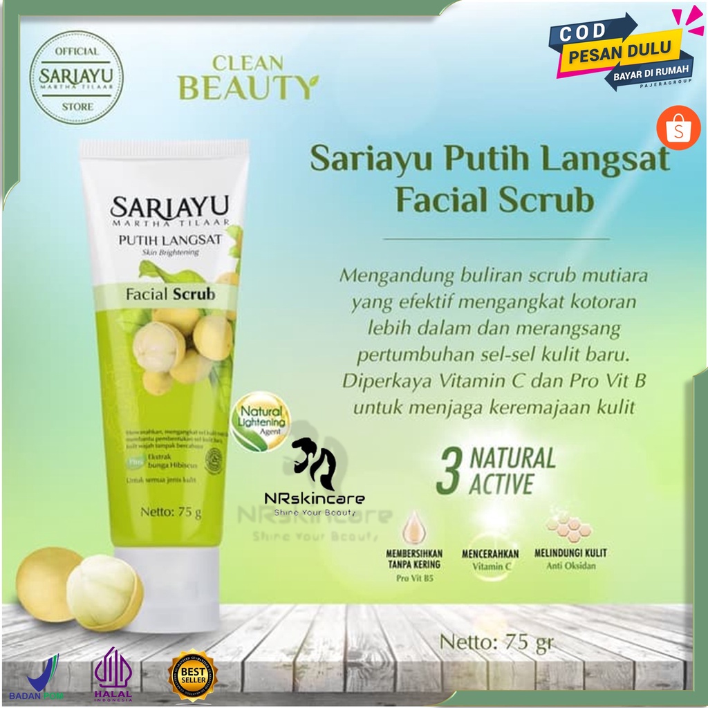 Jual Facial Scrub 75g| SARIAYU | PUTIH LANGSAT Skin Brightening ...