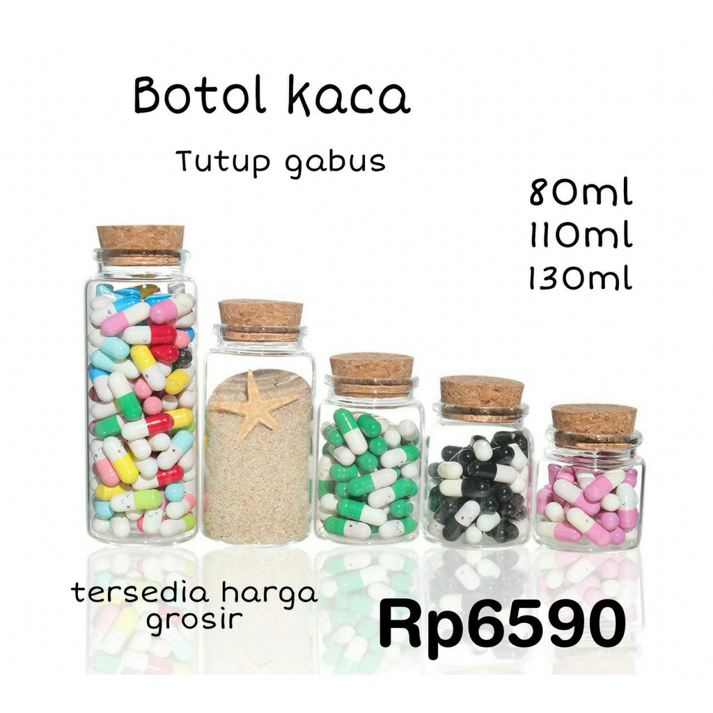 Jual Botol Gabus Botol Kaca Gabus 80ml 110ml 130ml Botol Kaca Tutup ...