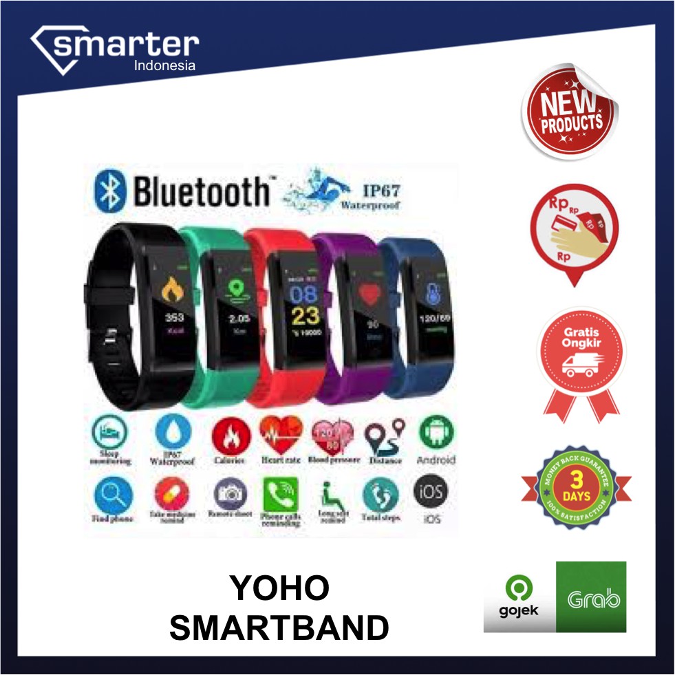 Jual YOHO SmartBand Y5 Bluetooth Heart Rate Monitor Jam Pintar ( Smart ...