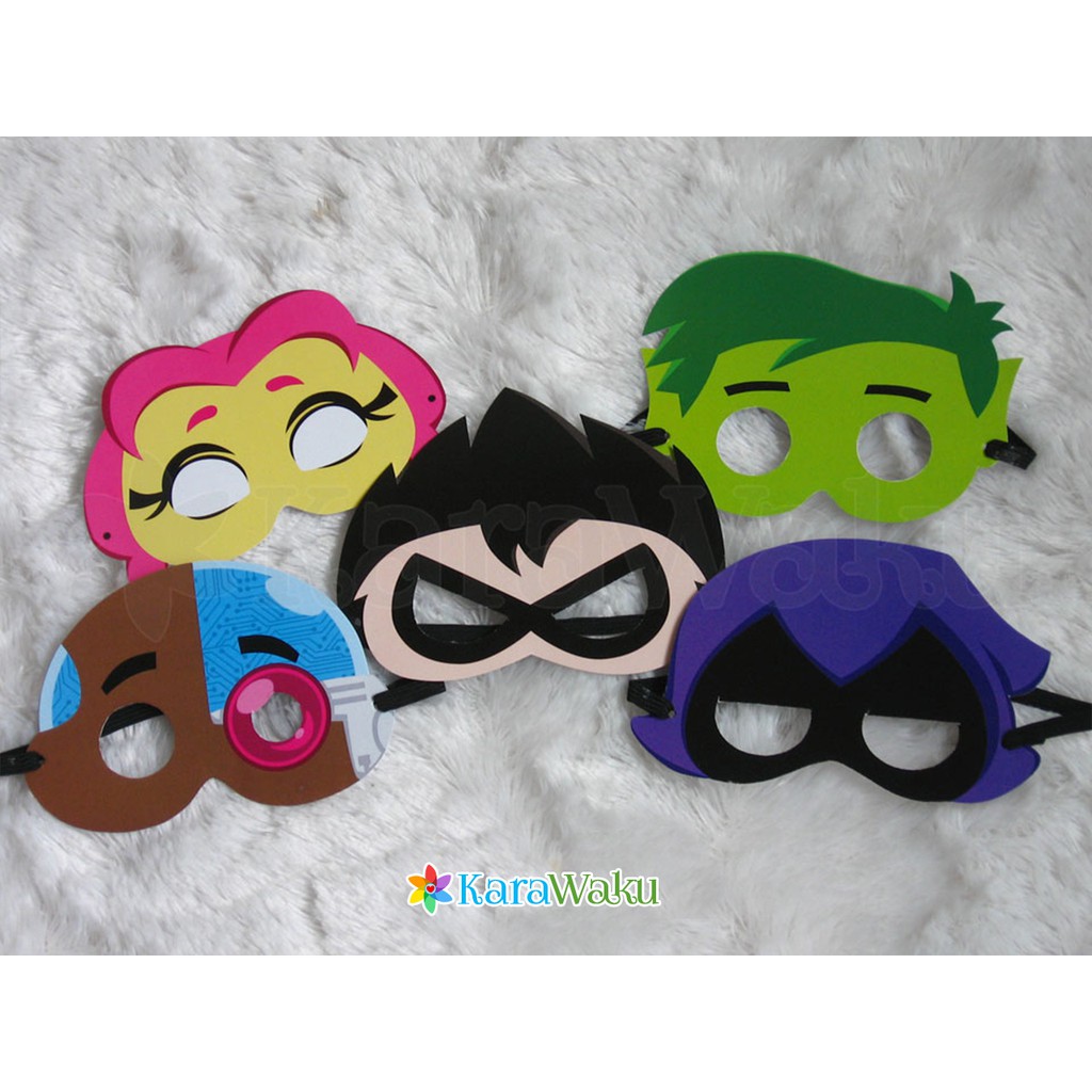 Jual Topeng Pesta Karakter Ultah Anak / Birthday Party Mask Teen Titans ...