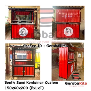 Jual booth semi container custom meja susun/ gerobak meja susun/ booth ...