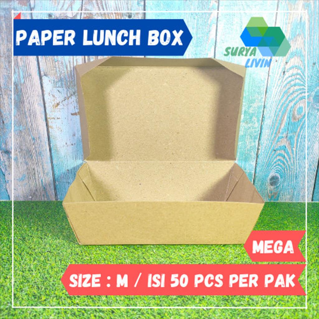 Jual Paper Lunch Box size M Kotak Makan Kertas Bahan Kraft Laminasi ...