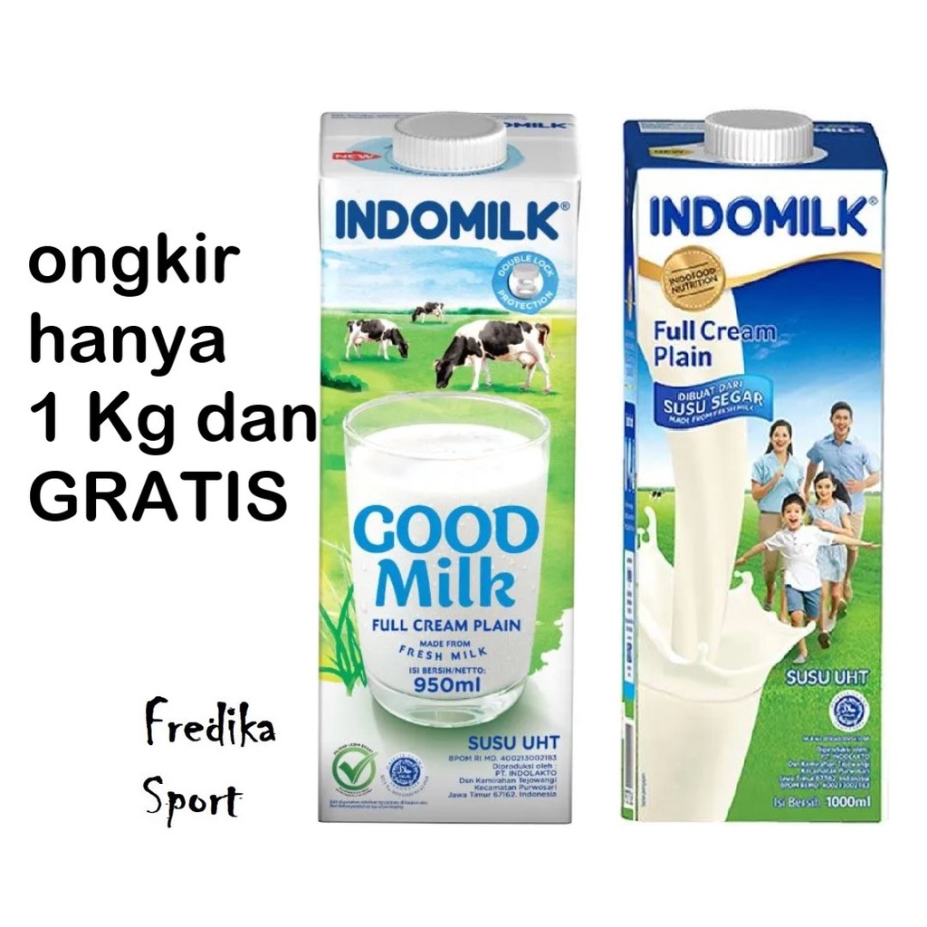 Jual Indomilk UHT Full Cream 1 Liter (950ml) Karton 12 Pcs | Shopee ...