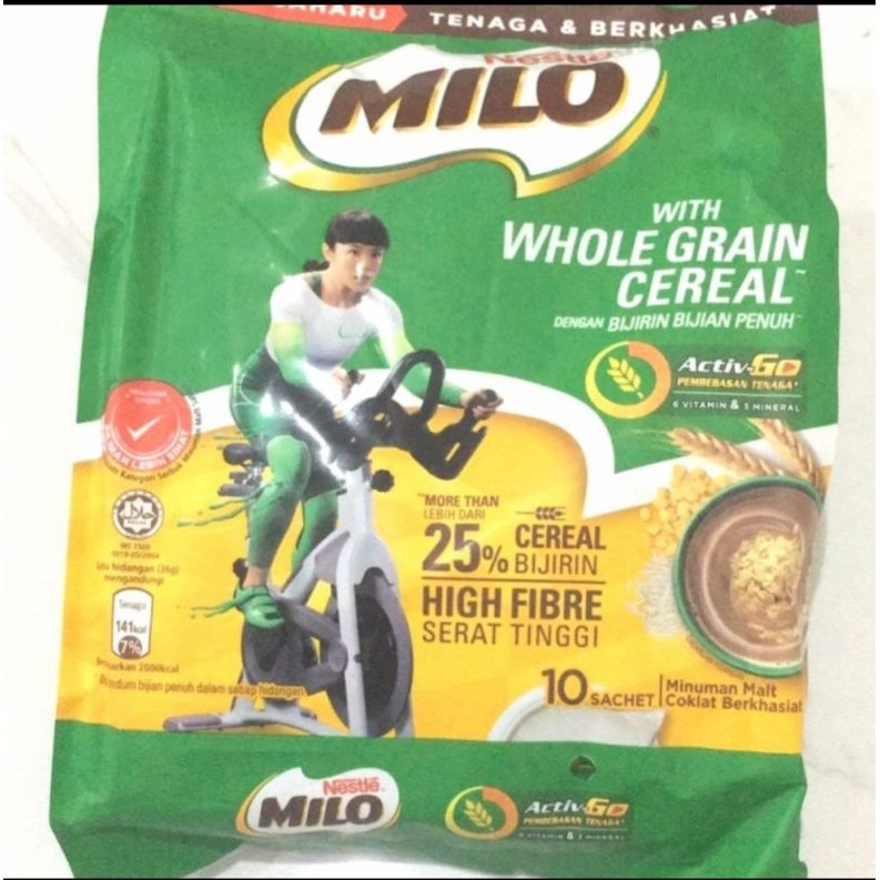Jual whole grain cereal milo nestle 10 sachet malaysia sereal malt ...