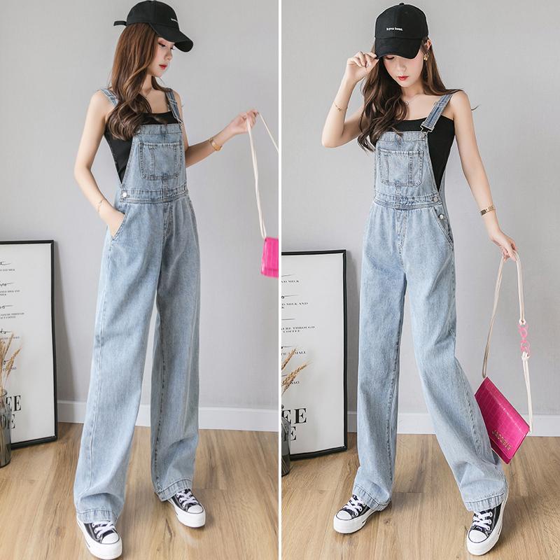 Jual Overall Kaki Lebar Longgar Pinggang Tinggi Gaya Korea Wanita ...