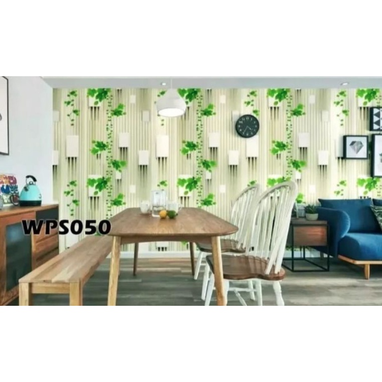 Jual Wallpaper Sticker Dinding ukuran 45 cm x 10 M Motif Daun Rambat Pagar Hijau Indonesia ...