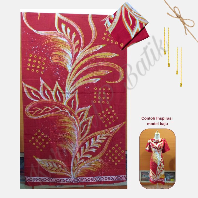 Jual Kain Batik Lukis Warna Merah | Shopee Indonesia