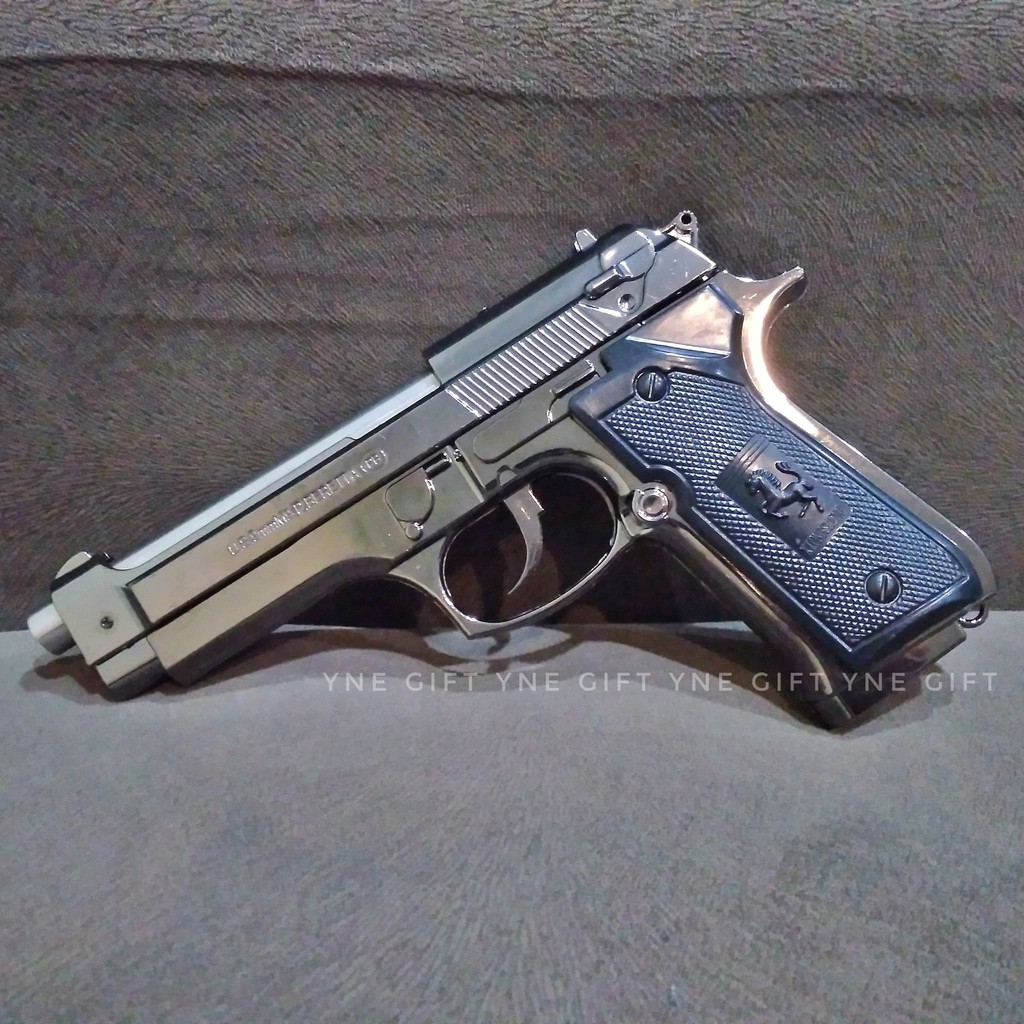 Jual Jual Korek Gas Pistol Beretta Silver Besar, Korek Api Bareta ...