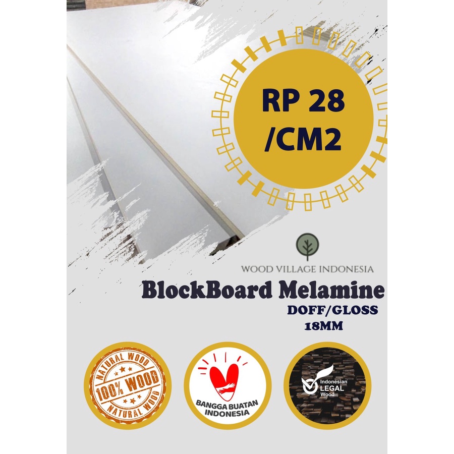 Jual CUSTOM BLOCKBOARD MELAMINE / MELAMINE BLOCK / BBMIN SINGLE FACE 18MM | Shopee Indonesia