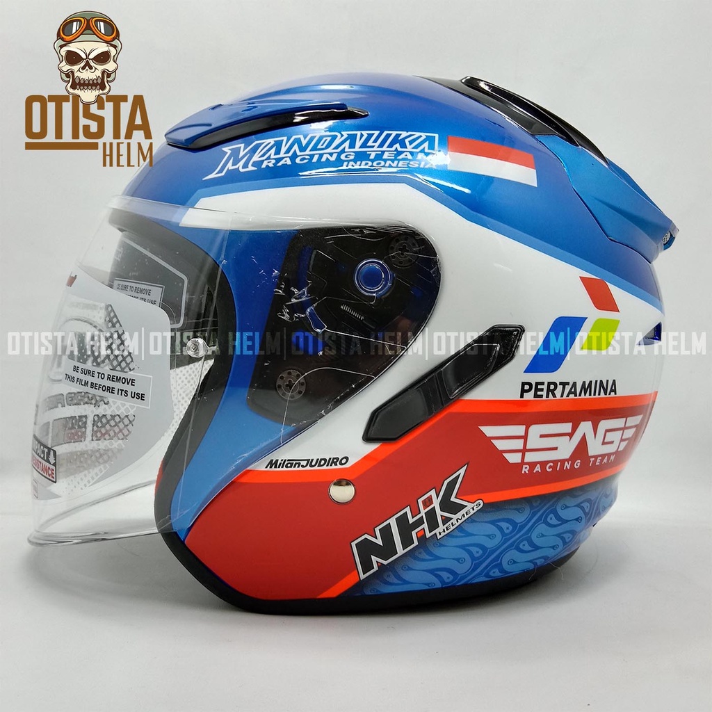 Jual HELM HALF FACE NHK R1 MANDALIKA DOUBLE VISOR | MotoGP Edition ...