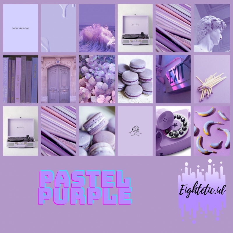 Jual (16 LEMBAR) POSTER DINDING POSTER AESTHETIC WALL DECOR UNGU PASTEL ...