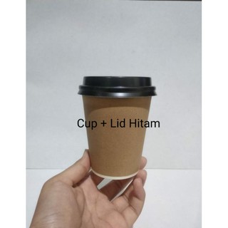 Jual paper cup kraft 8oz/gelas kertas brown 240ml/paper tebal double wall warna coklat Indonesia ...