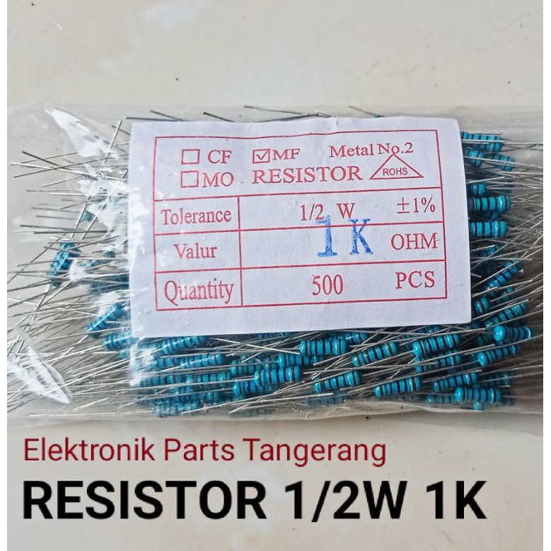 Jual (10 Buah) RESISTOR 1/2W 1K OHM RESISTOR 1/2 WATT 1K RESISTOR 1/2WATT 1K OHM | Shopee Indonesia