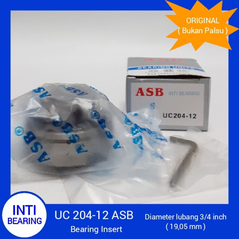 Jual BEARING INSERT UC 204-12 ASB ASLI AS 3/4 INCH 19,05 MM UNTUK PILLOW BLOCK BEARING DUDUK UC ...