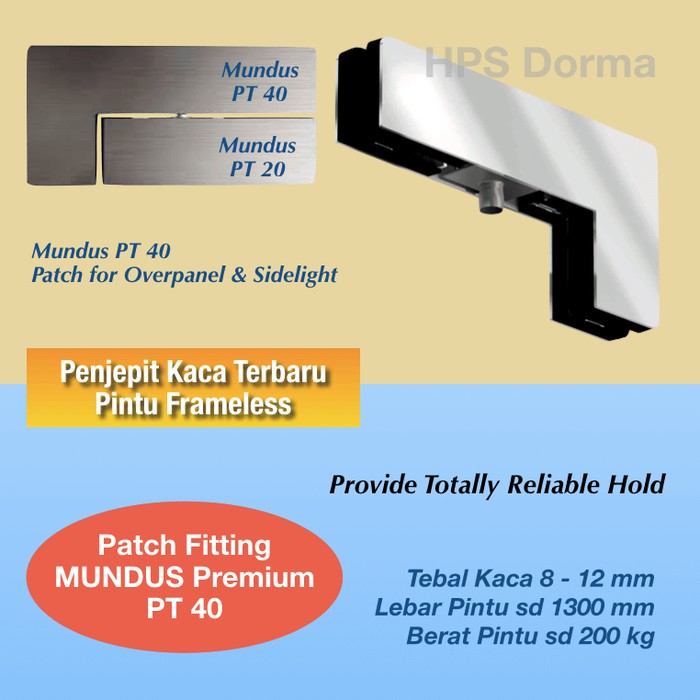 Jual Patch Fitting PT 40 MUNDUS Premium Dorma (Overpanel & Sidelight ...