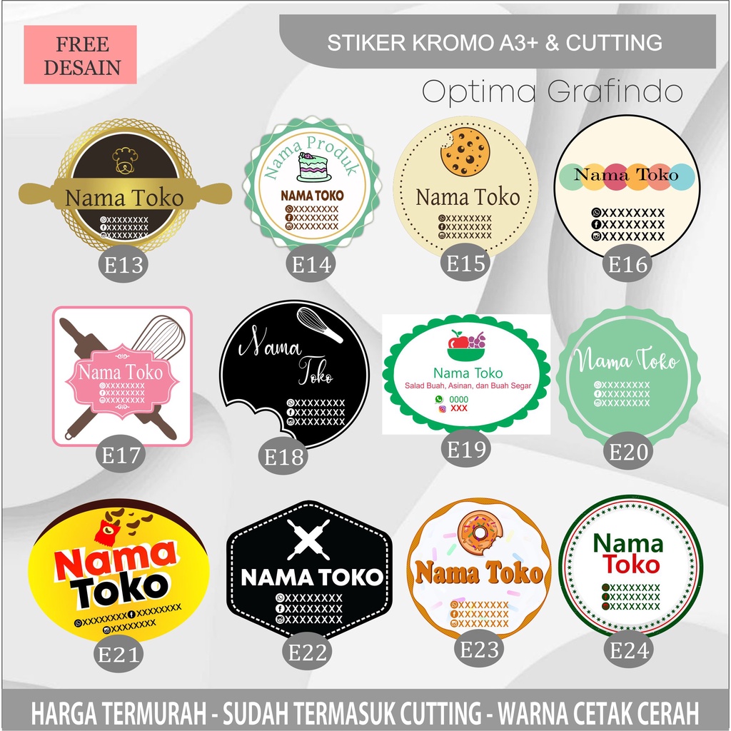 Jual Cetak Custom Stiker A3+, termasuk Cutting Free template / Design ...
