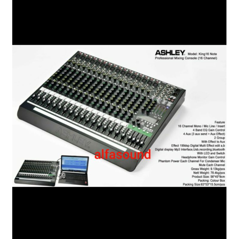 Jual MIXER ASHLEY KING 16 NOTE ASHLEY KING16 NOTE ORIGINAL USB ...