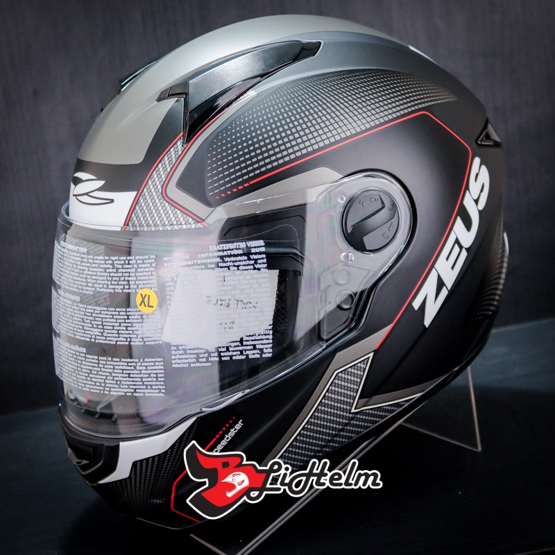 Jual HELM ZEUS ZS 811 BLACK DOFF AL6 WHITE RED | ZS811 FULL FACE ...