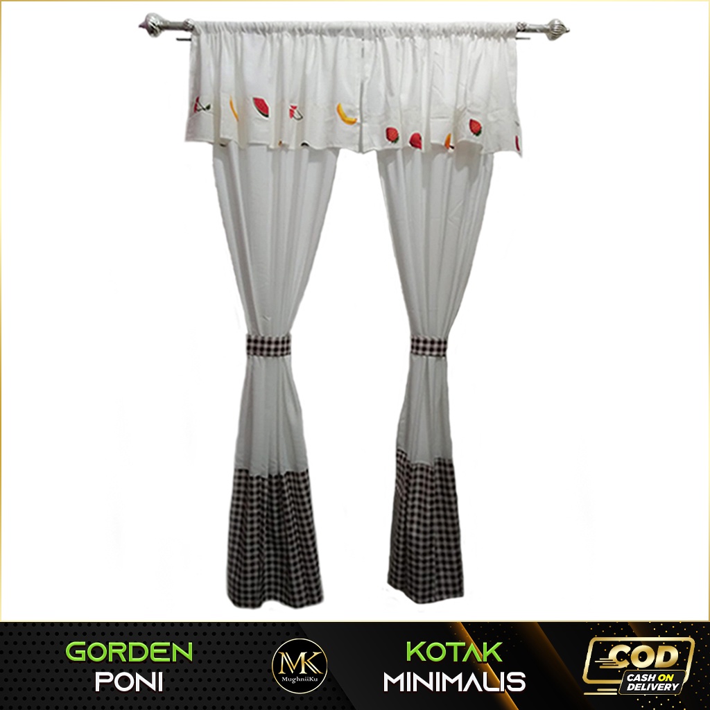 Jual Gorden Poni Jendela Minimalis Kotak Monochrome | Shopee Indonesia
