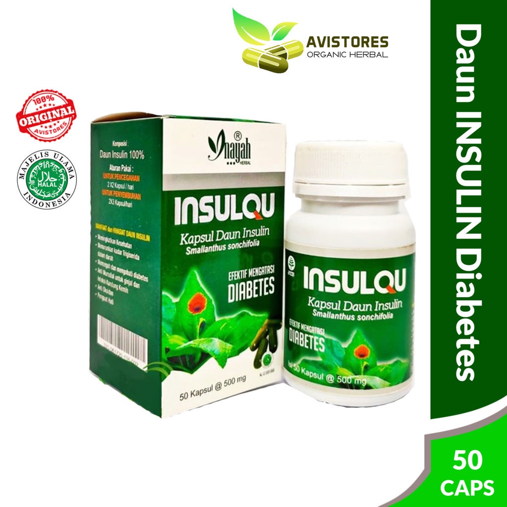 Jual INSULQU INSULINFIT Kapsul Daun Insulin Obat Diabetes 50 Kapsul ...