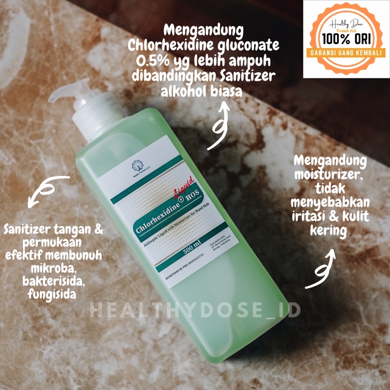 Jual CHLORHEXIDINE+HOS 500ml / HAND & SURFACE SANITIZER | Shopee Indonesia