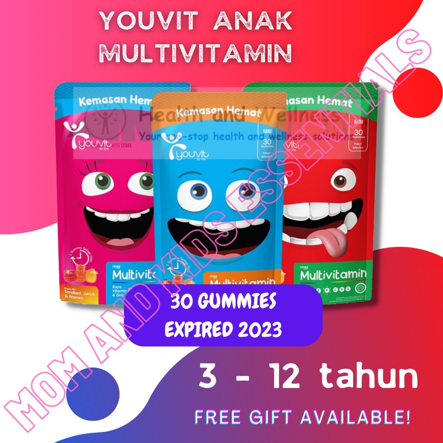 Jual YOUVIT MULTIVITAMIN ANAK YOU VIT 30 GUMMY TABLET MULTIVITAMIN KIDS | Shopee Indonesia